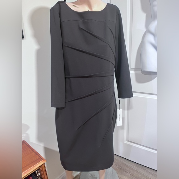 Calvin Klein | Dresses | Calvin Klein Charcoal Dress Structured Work ...